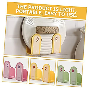 Zerodeko 3 Pairs Nailless Pot Lid Holder Pot Lid Stand Wall Pot Lid Storage Rack plate drain holder cutting board holder shelving brackets pan organizer abs chopping board wall cabinet