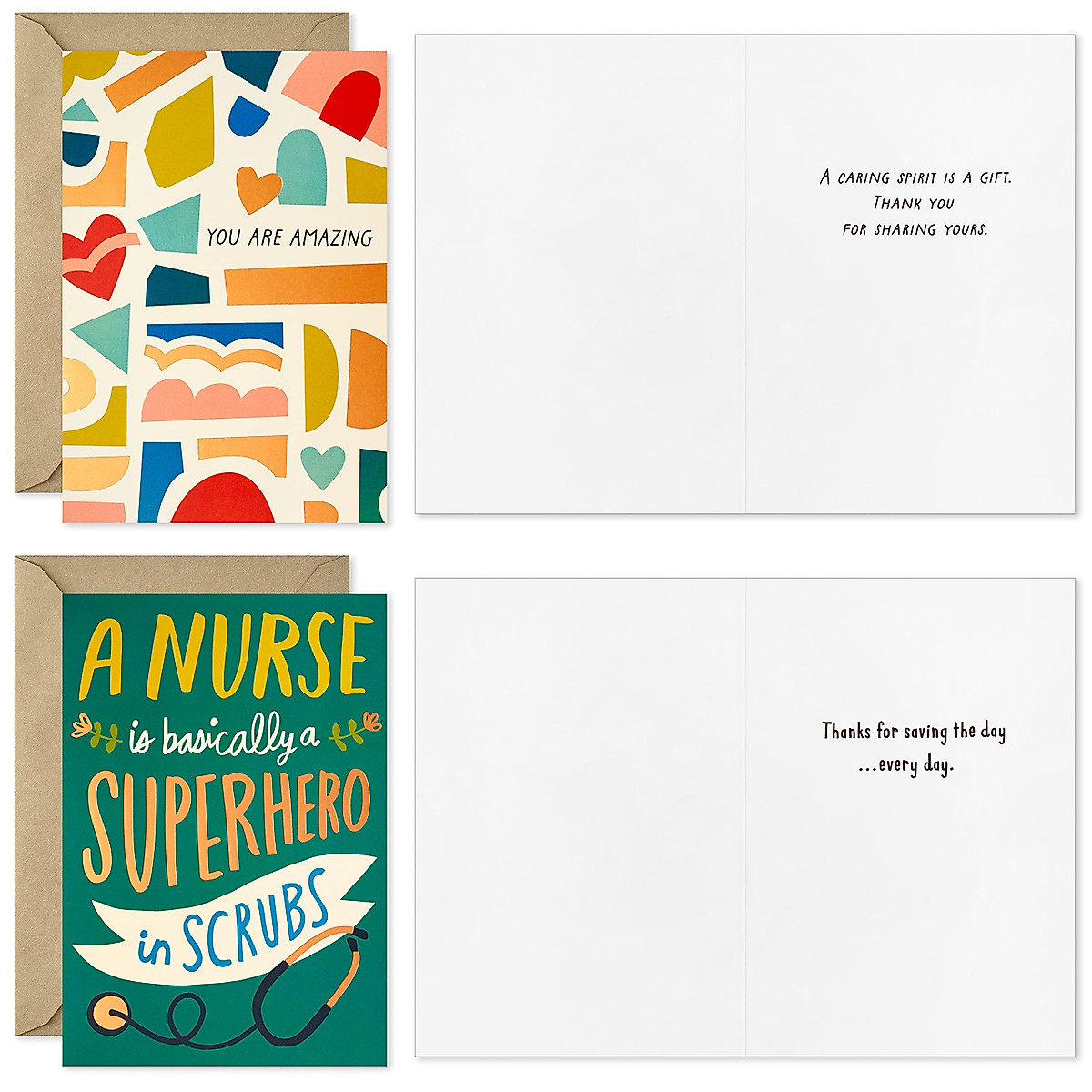 Hallmark Thank You Cards Assortment, Nurses are Superheros (16 Thank You Notes with Envelopes) for Nurses Day, Caregivers, RN, LPN, Travel Nurse, Healthcare Workers