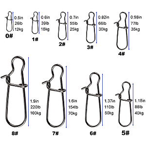 Shaddock Fishing 100 Pack Duo Lock Snaps(Size 2# Test: 55LB)