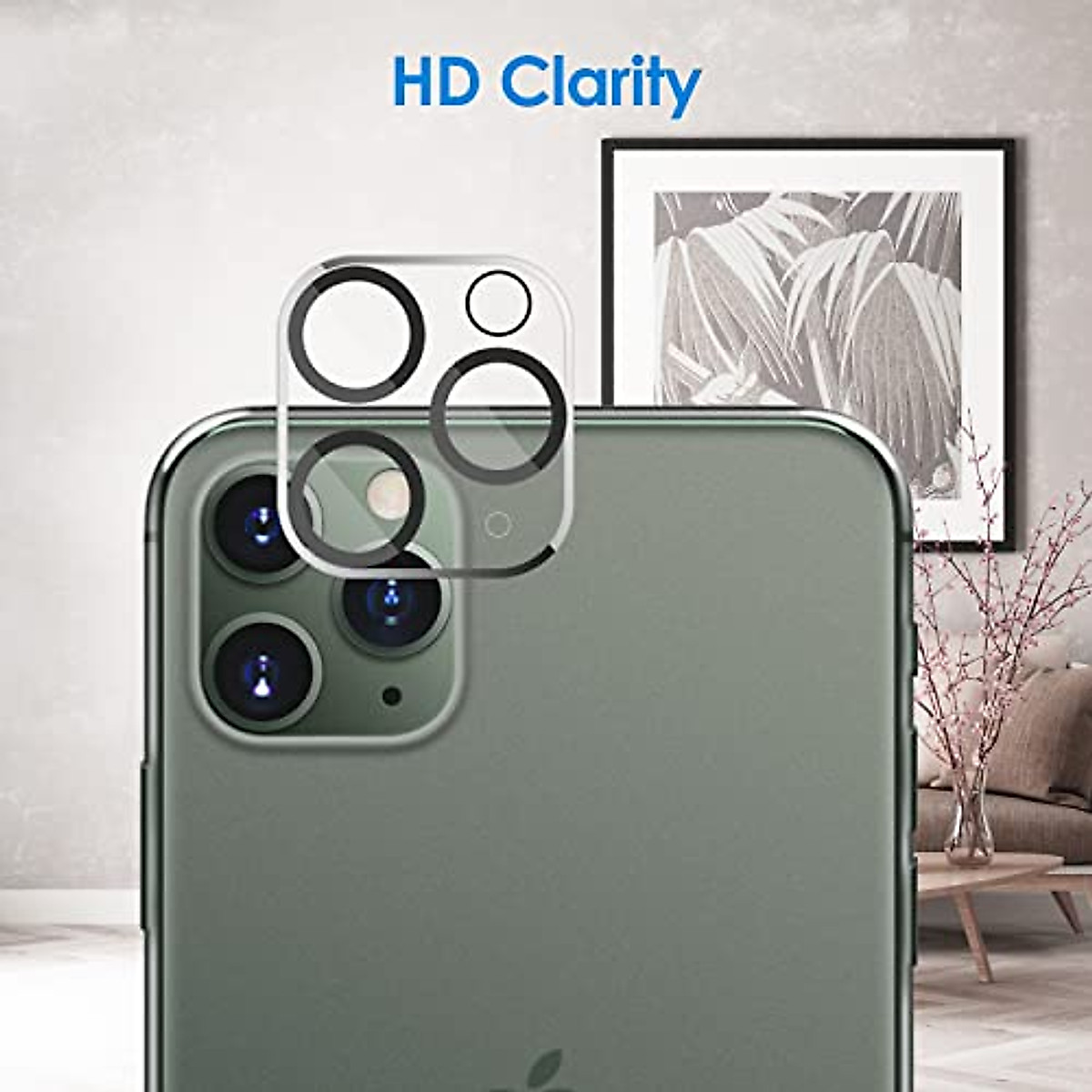 JETech Camera Lens Protector for iPhone 11 Pro Max 6.5-Inch and iPhone 11 Pro 5.8-Inch, 9H Tempered Glass, HD Clear, Anti-Scratch, Case Friendly, Does Not Affect Night Shots, 3-Pack