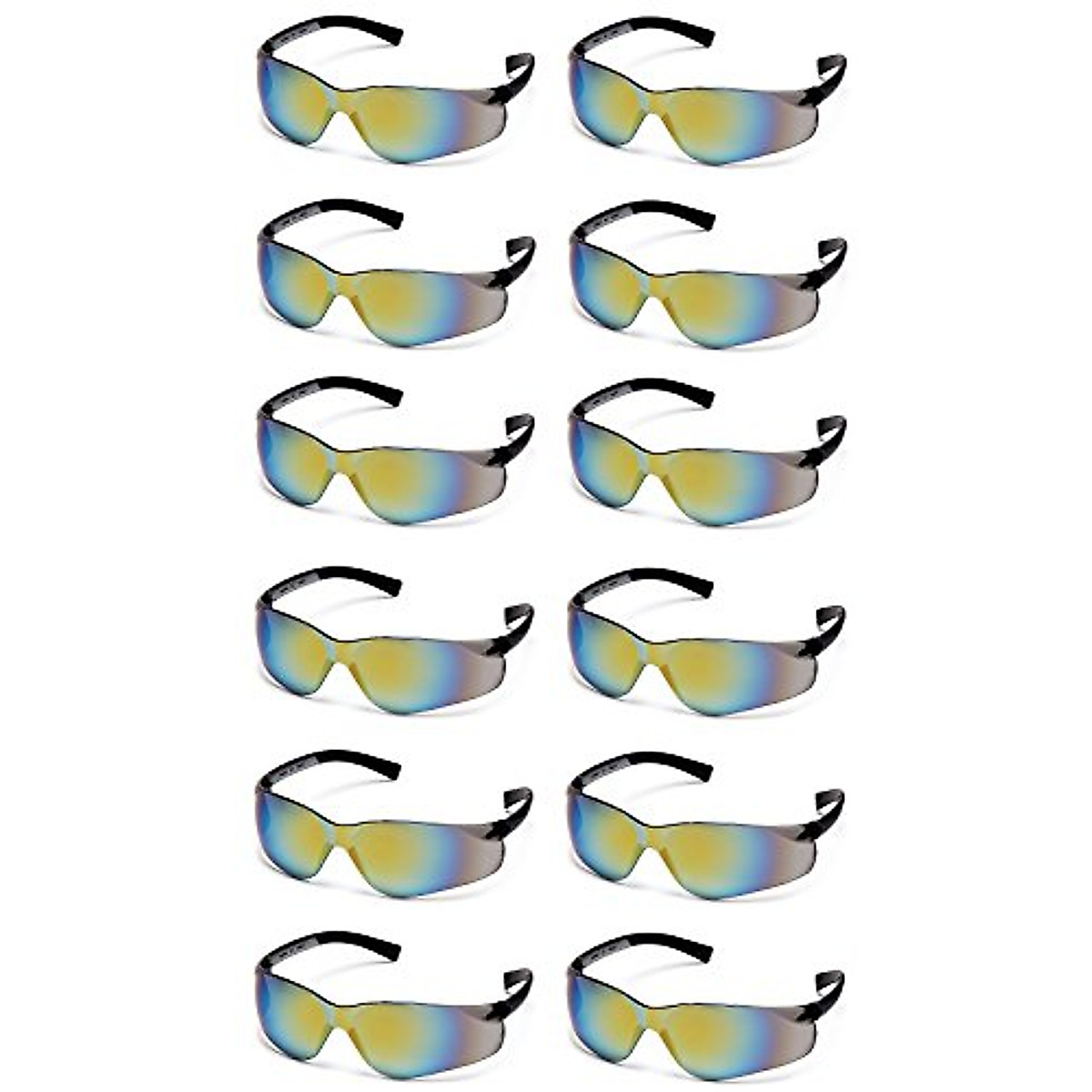 Pyramex Ztek Safety Glasses Gold Mirror Lens S2590S (12 Pair Pack)