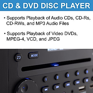 Car Stereo with Bluetooth,IRV Technology iRV63 Independent Zone 3 Wireless RV Radio,Supports HDMI ARC,APP,Digital Surround Sound,A&FM,DVD,MP4,CEC,NFC,Clock,3 Zones Wall Mount Car Audio Receiver