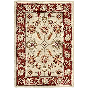 SAFAVIEH Chelsea Collection Accent Rug - 2'6" x 4', Ivory & Rust, Hand-Hooked French Country Wool, Ideal for High Traffic Areas in Entryway, Living Room, Bedroom (HK719A)