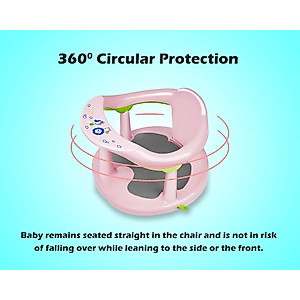 Baby Bath Seat for Babies 6 Months & Up/Integrated Non-Slip Mat/Infant Bath Seat Ring for Sitting Up in The Tub with Suction Cups (Inapplicable to Textured Tub)