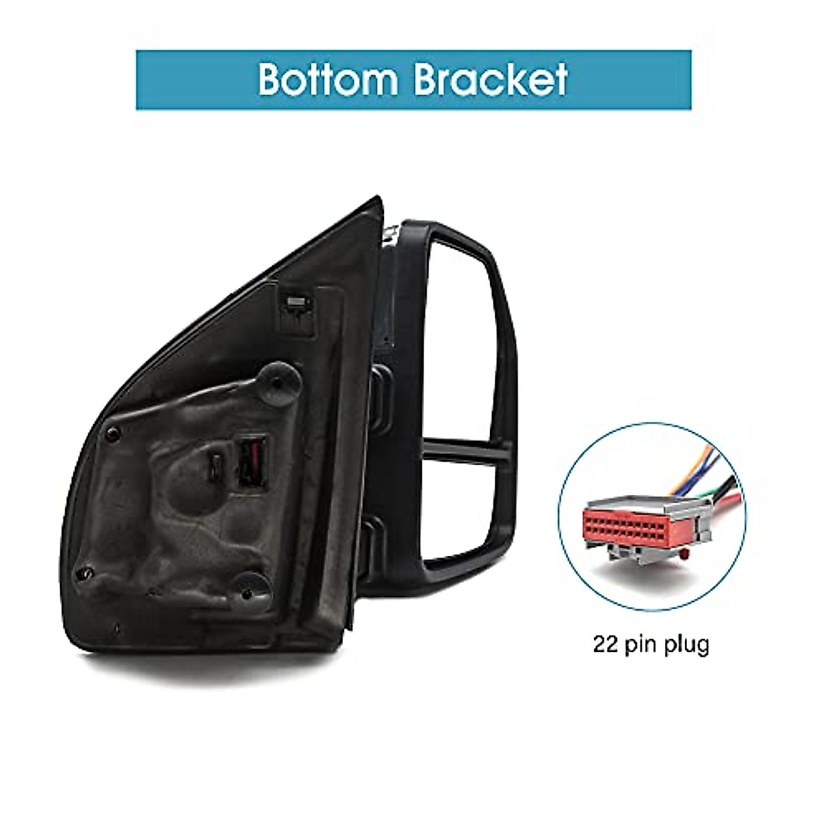 BOOLEE Towing Mirrors fit for 2017 2018 2019 2020 Ford F250 F350 F450 F550 Super Duty Turn Signal Light Temperature Sensor Heated Power Auxiliary Light Black Housing