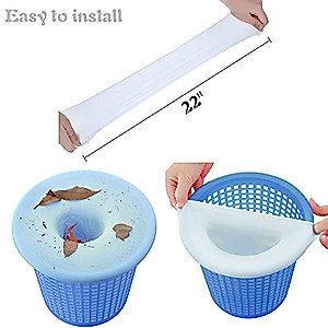 ONWISE Pool Skimmer Socks, 48 Pack Pool Filter Socks Skimmer Bags - Perfect Savers for Filters, Baskets and Skimmers Cleans Debris for In-Ground and Above Ground Pools (48 Pack)