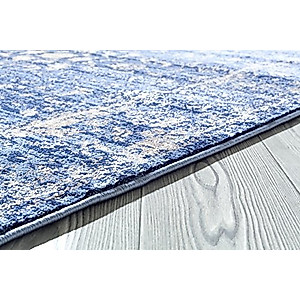 Luxe Weavers Distressed Blue 5 x 7 Area Rug Vintage Carpet