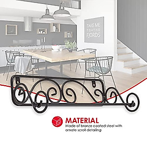 Home Basics Scroll Design Wall Mounted Paper Towel Holder | Great Space Saver | Scroll Collection | Durable Steel