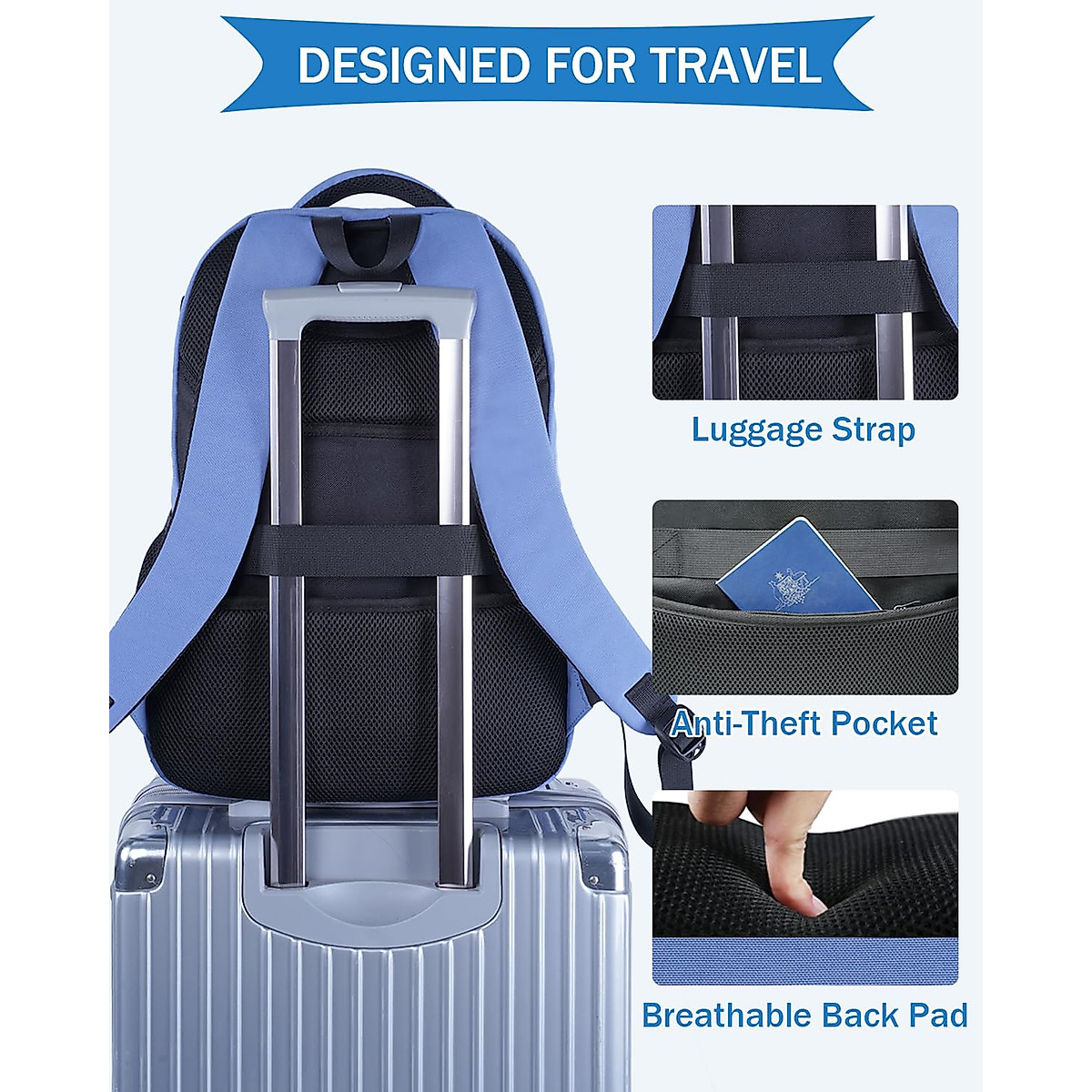 MATEIN Extra Large Backpack, 17 Inch Travel Laptop Backpack with USB Charging Port, Large Laptop Backpack, Water Resistant 17 Inch Travel Laptop Backpack with Waterproof Wet & Dry Pocket