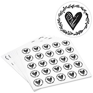 Paper Junkie 250-Pack Heart Stickers for Greeting Cards, Envelope Stickers for Wedding Invites, Thank You Cards, Letters, Clear Vinyl Save The Date Labels (1.25 in)