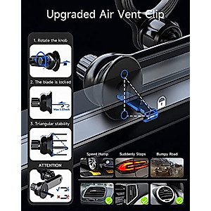 ZEEHOO Compatible with MagSafe Car Mount, Magnetic Phone Holder for Car [12 Strongest Magnets], Magnetic Car Vent Phone Mount [Non-Blocking&360 Rotation] for iPhone 14 13 12 Pro Max Mini & All Phones