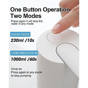 Portable Water Dispenser, 5 Gallon Water Bottle Pump,USB Charging Automatic Drinking Water Pump with Foldable Water Outlet,Portable Water Jug Switch for Home Kitchen Office Camping