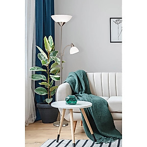 Adesso 7202-22 Piedmont 300W Combo Torchiere, 71 in, 2 x 150 W Incandescent/equiv. LED & 60W Incandescent Reading Light, Brushed Steel, 1 Floor Lamp