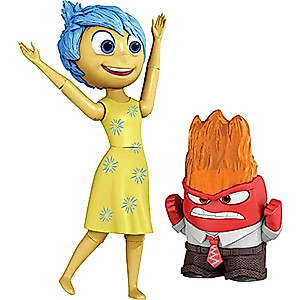 Mattel Disney and Pixar Inside Out Anger & Joy Action Figures, Posable Character in Signature Look, Collectible Toy Set