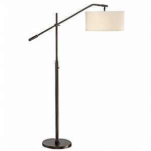 Possini Euro Design Holden Modern Farmhouse Rustic Industrial 62 1/2" Tall Standing Floor Lamp Light Curved Arc Adjustable Smart Plug Metal Oil Rubbed Bronze Finish Living Room Bedroom House Reading