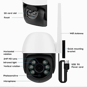 Funxwe WiFi 1080P HD Wireless PTZ Security IP Camera Two Way Audio Color Night Vision Spotlight AI Motion Detection Auto Tracking Surveillance for Baby Pet Dog Monitor