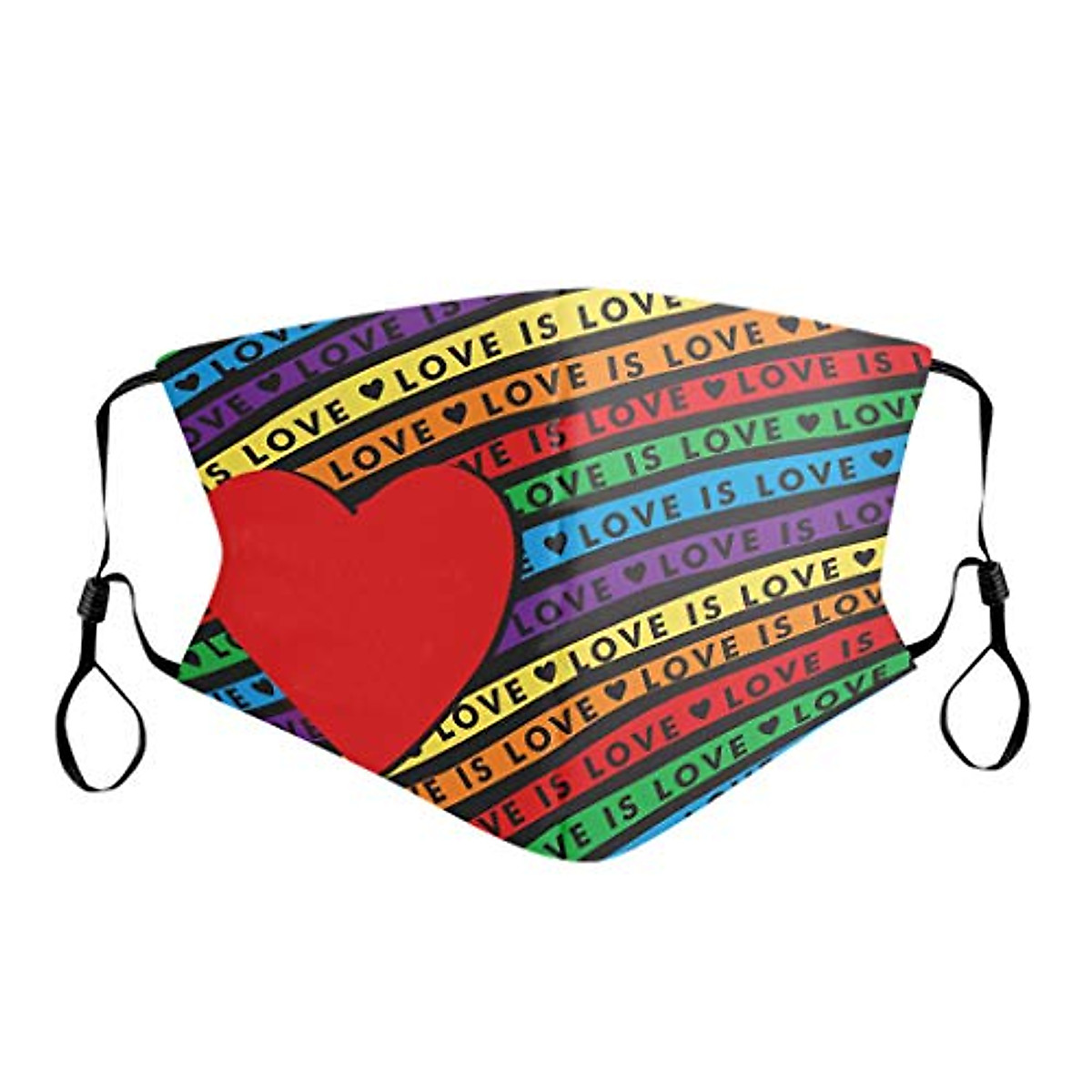 LGBTQ Gay Pride Mouth Face Protective Gear, Adults Rainbow Adjustable Washable Reusable Dustproof Cotton Cloth Covering (5 Colors, 5 Pcs)