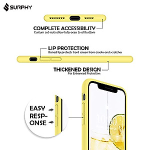 SURPHY Designed for iPhone Xs Max Case, Thickened Liquid Silicone Phone Case for iPhone Xs Max 6.5 inches, Yellow