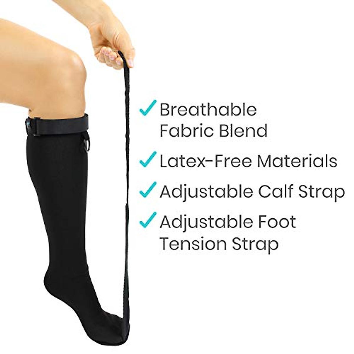 Vive Plantar Fasciitis Stretch Sock - Non Slip Calf Night Relief for Heel, High Arch Pain - Achilles Tendonitis Therapy Foot Support Sleeve Stretcher - Compression Sleeve - Men, Women (L/XL)