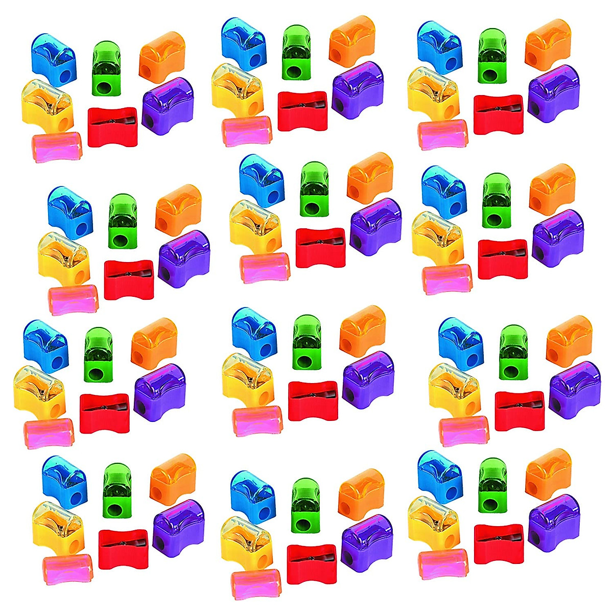 Bulk Plastic Pencil Sharpener Assortment (72 Pack)