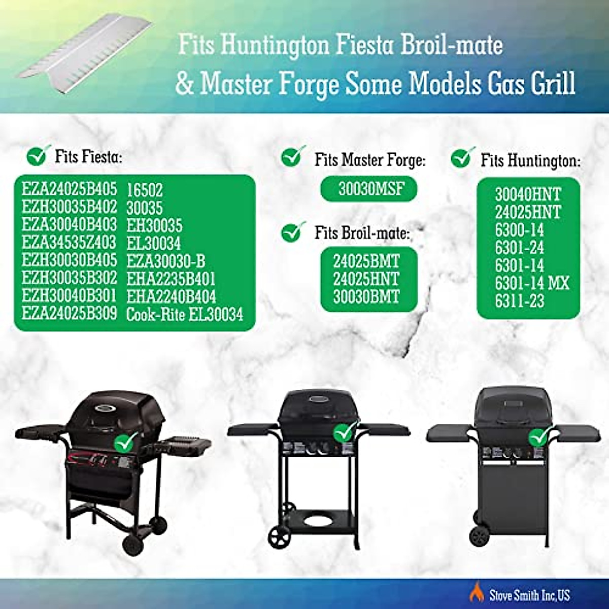 Tombili 19.5" Grill Heat Plates,Grill Heat Tent Parts for Huntington Grill Parts,Fits Huntington 6301-24, 6300-14, 6301-14, 30040HNT, 24025HNT, Master Forge 30030MSF Broil-Mate Fiesta