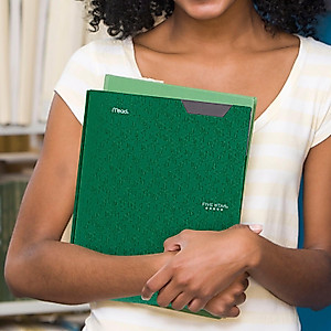 Five Star 2-Pocket Folders, 4 Pack, Plastic Folders with Stay-Put Tabs and Prong Fasteners, Includes Writable Label, Holds 11" x 8-1/2", Assorted Colors (38048), 4 count (Pack of 1