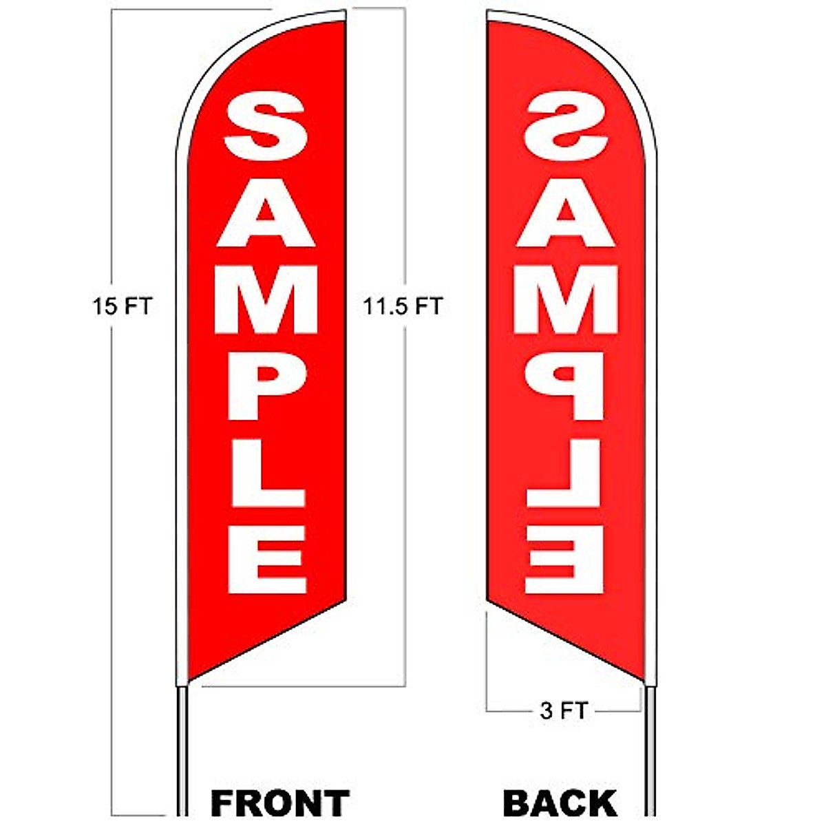 Dispensary Windless Swooper Flag Pole w/Ground Spike Kits gq-h, 2 Pack