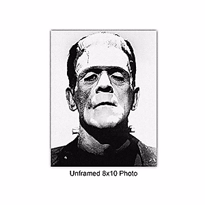 Frankenstein, Bride Poster Set - Gift for Vintage Hollywood Horror Monster Movie, Goth, Gothic Fan, Men, Teens, Kids Bedroom - 8x10 Funny Photo Photograph Wall Art Decor, Room Decorations Pictures
