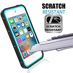 iPod 5 iPod 6 iPod 7 Waterproof Case, Re-Sport Shockproof Dirtproof Snowproof Full-Body Protective Case Cover Built-in Screen Protector Compatible iPod Touch 5th/6th/7th (Blue)