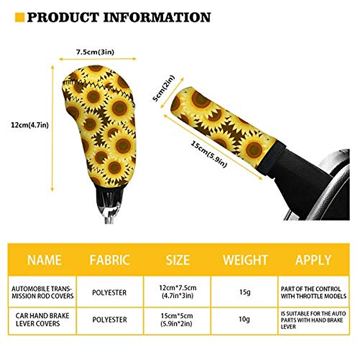 Jeiento Boho Mandala Printed Shift Knob Cover Car Handbrake Cover 2 Pieces Car Interior Accessiores for Women Men Protector Universal Fit Most SUV Van Sedan Truck