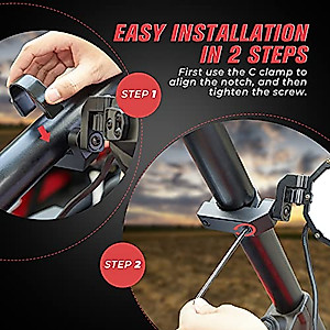 KEMIMOTO UTV Side Mirrors with Turn Signal & Spot Light for 1.6"-2" Roll Bar, Heavy Duty Aluminium Multi-Adjustment UTV Mirrors Compatible with Polaris RZR Kawasaki Mule Pioneer Talon Can Am X3 CFMOTO