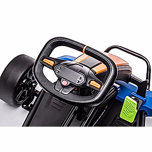 DAKOTT McLaren Electric Go Kart for Kids Ages 6-12, Up to 154 lbs, 24V 4-Wheel Electric Go Cart, 5-9 MPH Speed W/Drift Function, Orange, Large