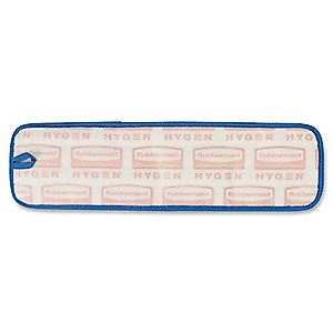 Rubbermaid Commercial Products Mop Head for Microfiber Damp Mop, 18-Inch, Blue, Heavy-Duty Single Sided Cleaning Cloth for Hardwood/Tile/Laminated Floors in Kitchen/Lobby/Office