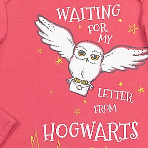 Harry Potter Hedwig Owl Newborn Baby Girls 3 Pack Sleeper Gown Red/Pink/Heather Grey 0-6 Months
