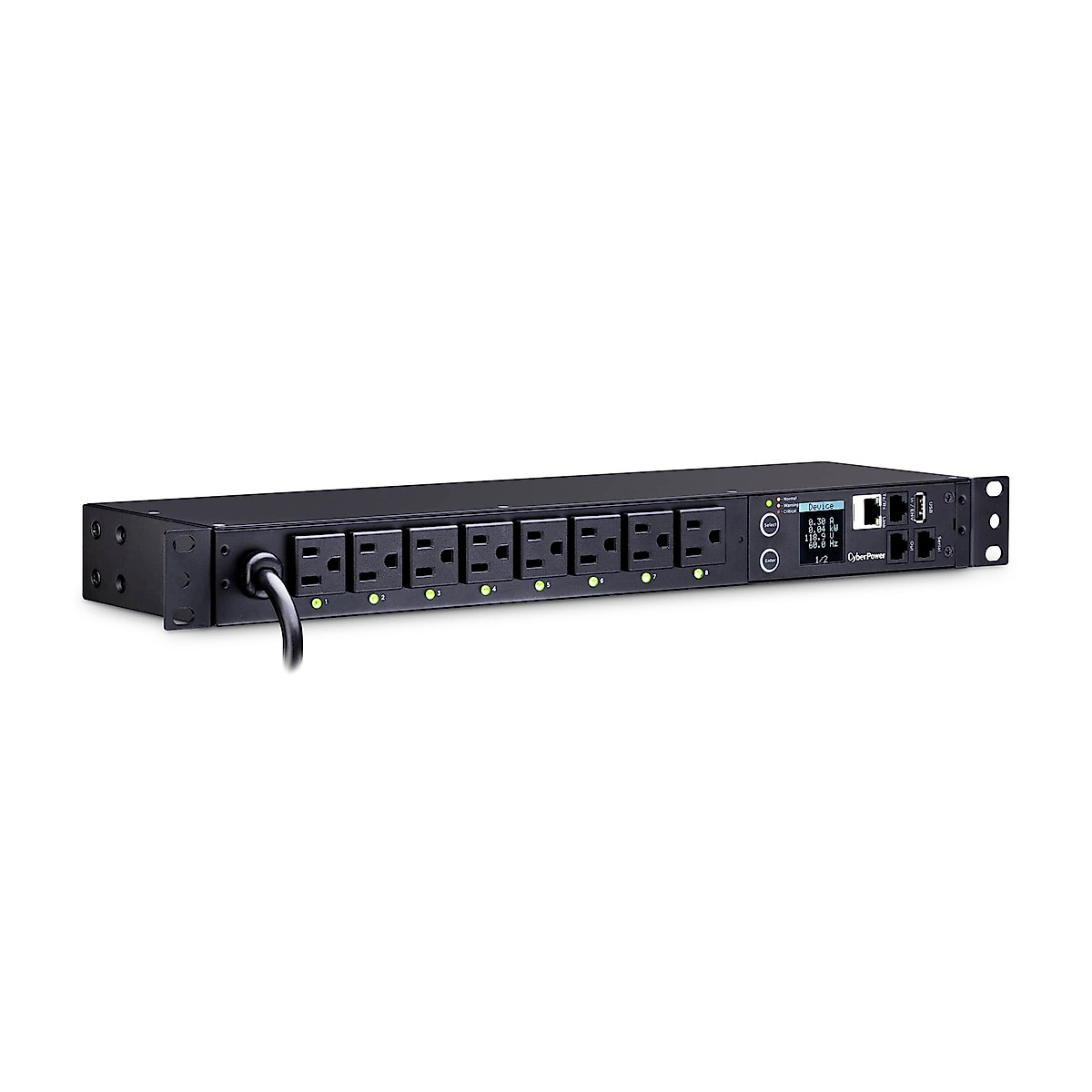 CyberPower PDU41001 Switched PDU, 100-120V/15A (Derated to 12A), 8 Outlets, 1U Rackmount