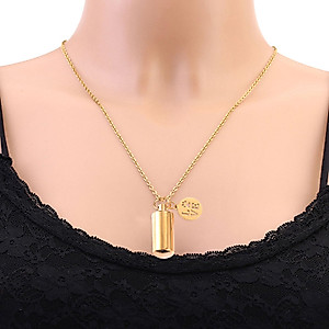 Lerpwige Stainless Steel Pet Urns Holder Necklace for Dogs Cats Pet Memorial NecklaceKeepsake Loss Pet Memory Urn Holder Jewelry Stainless Steel Pet Urn Necklace Cremation Jewelry for Pets