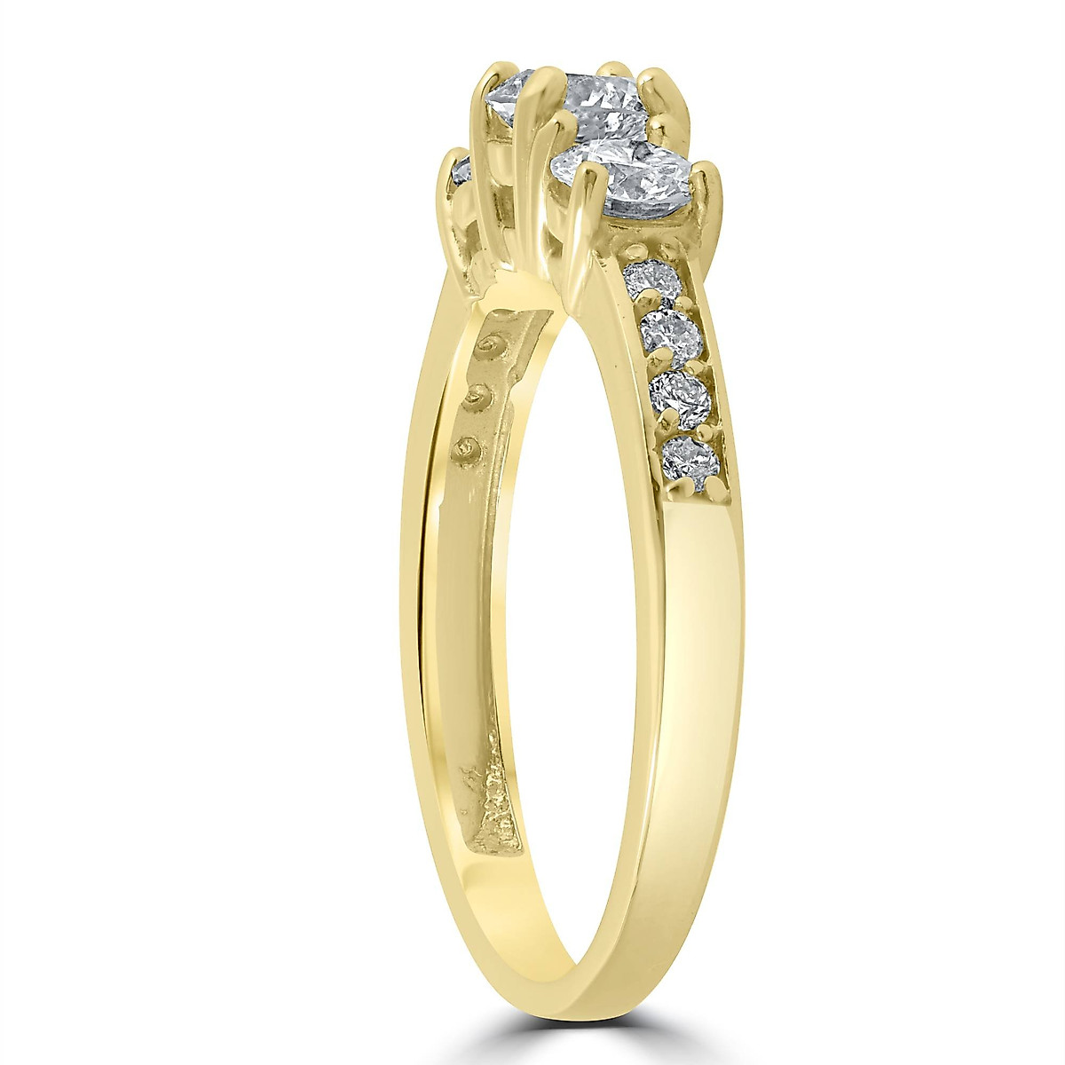 1 1/2 cttw Diamond 3-Stone Engagement Anniversary Ring 14k Yellow Gold - Size 7