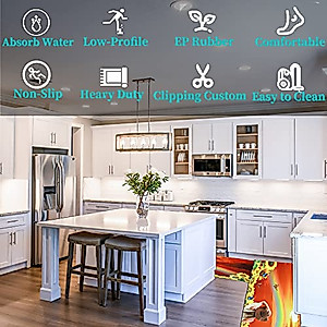 LAGOM HOUSE Sunflower Kitchen Rugs Set of 3 Large Kitchen mats décor for Floor Non Slip Farmhouse Kitchen Rugs Runner 3 pc Theme Sunflower Decor for Bathroom (60''x20''+32''x20''+5.5''x20')