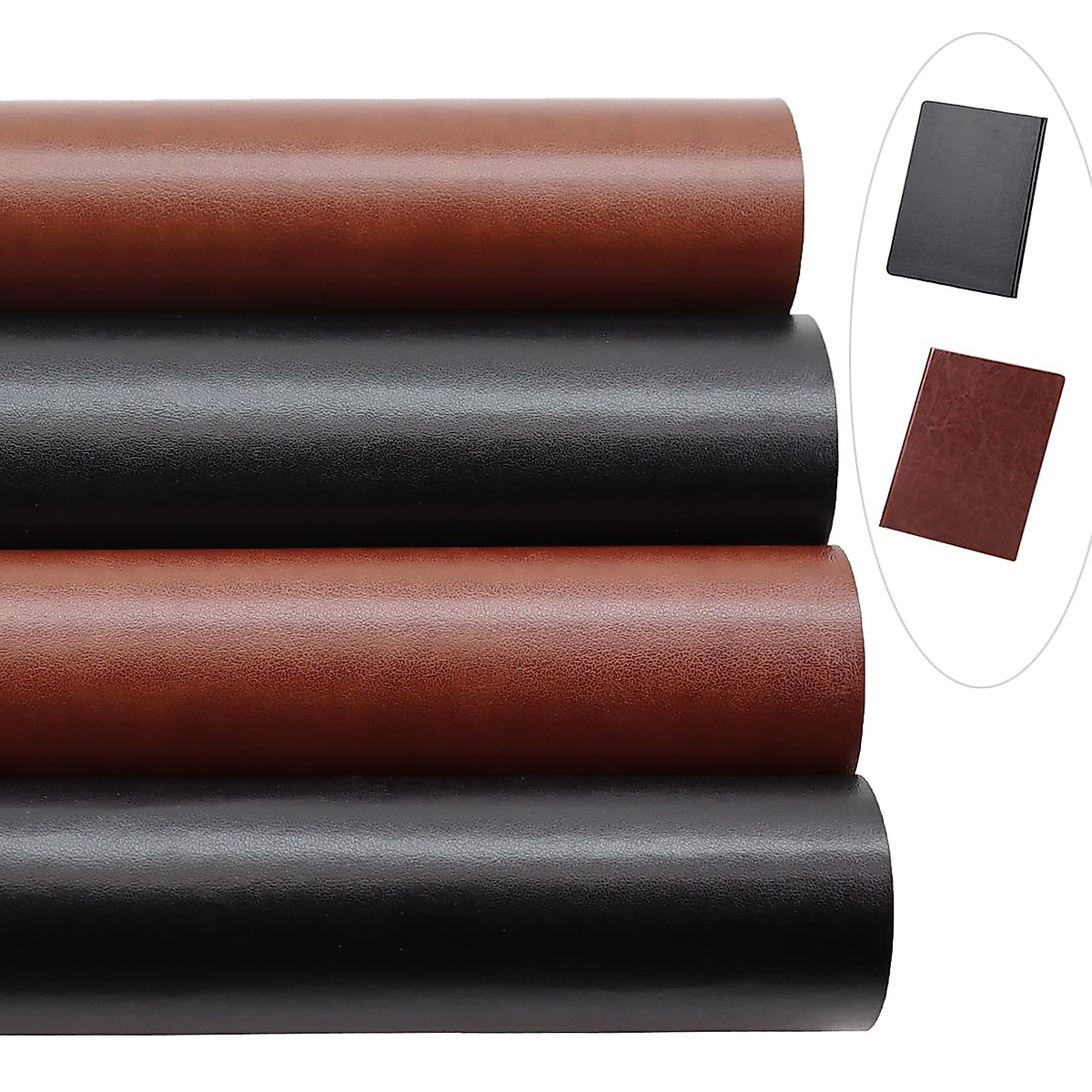 4PCS PU Leather Book Cloth for Bookbinding 17x13 inch Non-Woven Base & Soft Leather-Like Bookcloth (2 Colors)(A)