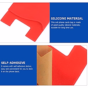 ifundom 4Pcs Mobile Phone Card Sticker Smart Wallet Business Card Holder Wallet Pocket Wallet Phone Back Cards Holder Phone Holder Stick on Wallet Adhesive Phone Pocket Cards Purse Deck