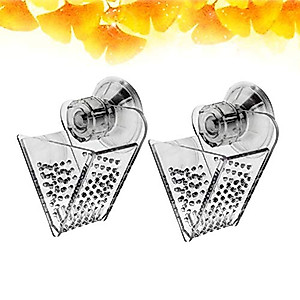 balacoo 2pcs Aquarium Cone Red Worm Feeder Acrylic V-Shape Brine Shrimp Feeder Red Bug Feeder Nematode Cup with Suction Cups