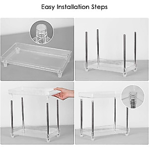 SANTREST Acrylic Organizer Multi-Functional Vanity Tray Corner Shelf for Makeup Cosmetic Shower Racks 3 Tiers