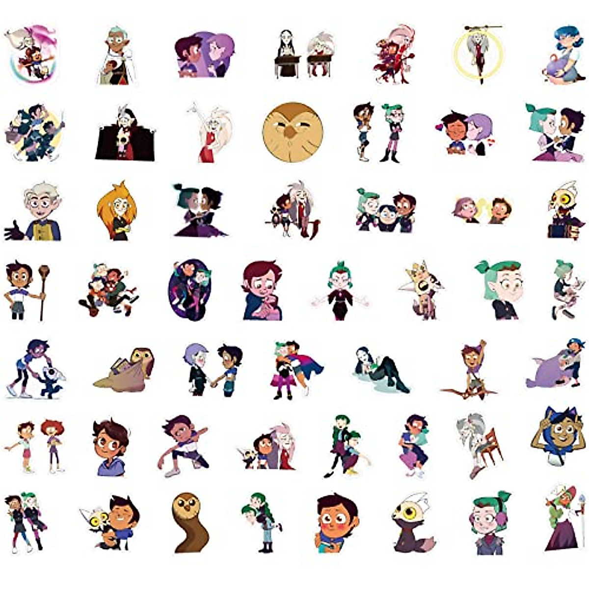 100Pcs The Owl House Stickers for Kids, The Owl House Cartoon Sticker Gifts for Teen, Waterproof Vinyl Decal for Water Bottle Laptop Phone Computer