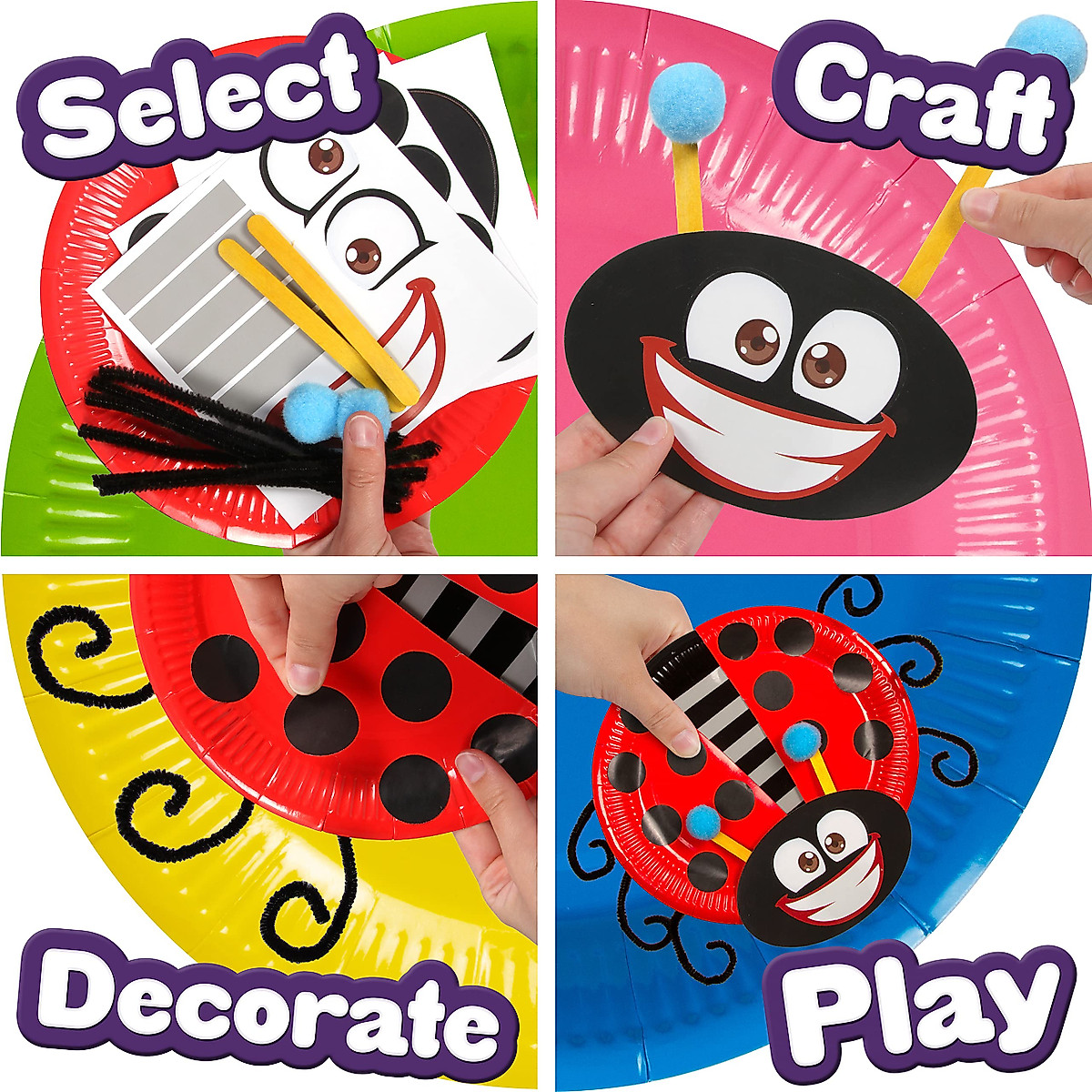 Creative Kids Make & Play Plate Craft Kit - Arts and Crafts Kit for Toddlers Ages 2, 3, 4, 5 Years Party Activity Kits for Toddler 3+