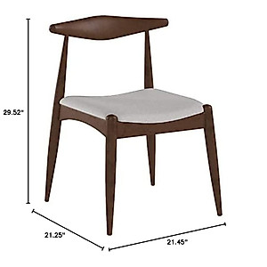 Christopher Knight Home Francie Fabric with Walnut Finish Dining Chairs, 2-Pcs Set, Light Grey / Walnut