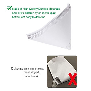 200 Pack Paint Strainer 150 Micron Fine Mesh Paper Paint Filter Cone, Fine Nylon Mesh Funnel Hooks for Use Automotive, Spray Guns, Arts,Crafts, Hobby, Painting Projects