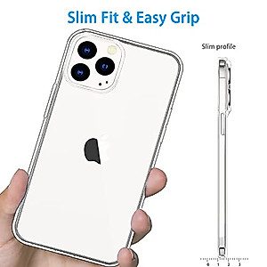 JJGoo Compatible with iPhone 14 Pro Case, Clear Soft Shockproof Protective Slim Thin Bumper Cover Transparent Phone Case