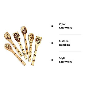 Riveira Star War Gifts Home Decor Wooden Spoons For Cooking Utensils Set 6-piece Starwars Gifts Kitchen Utensils Spatulas For Nonstick Cookware Gift House Warming Presents Fun Finds For Men And Women