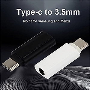 HiLeyJey USB Type C to 3.5mm Headphone Adapter Type C Adapter Port to 3.5MM Aux Audio Earphone Headphone Cable USB Typ C Aux Adapter (White)