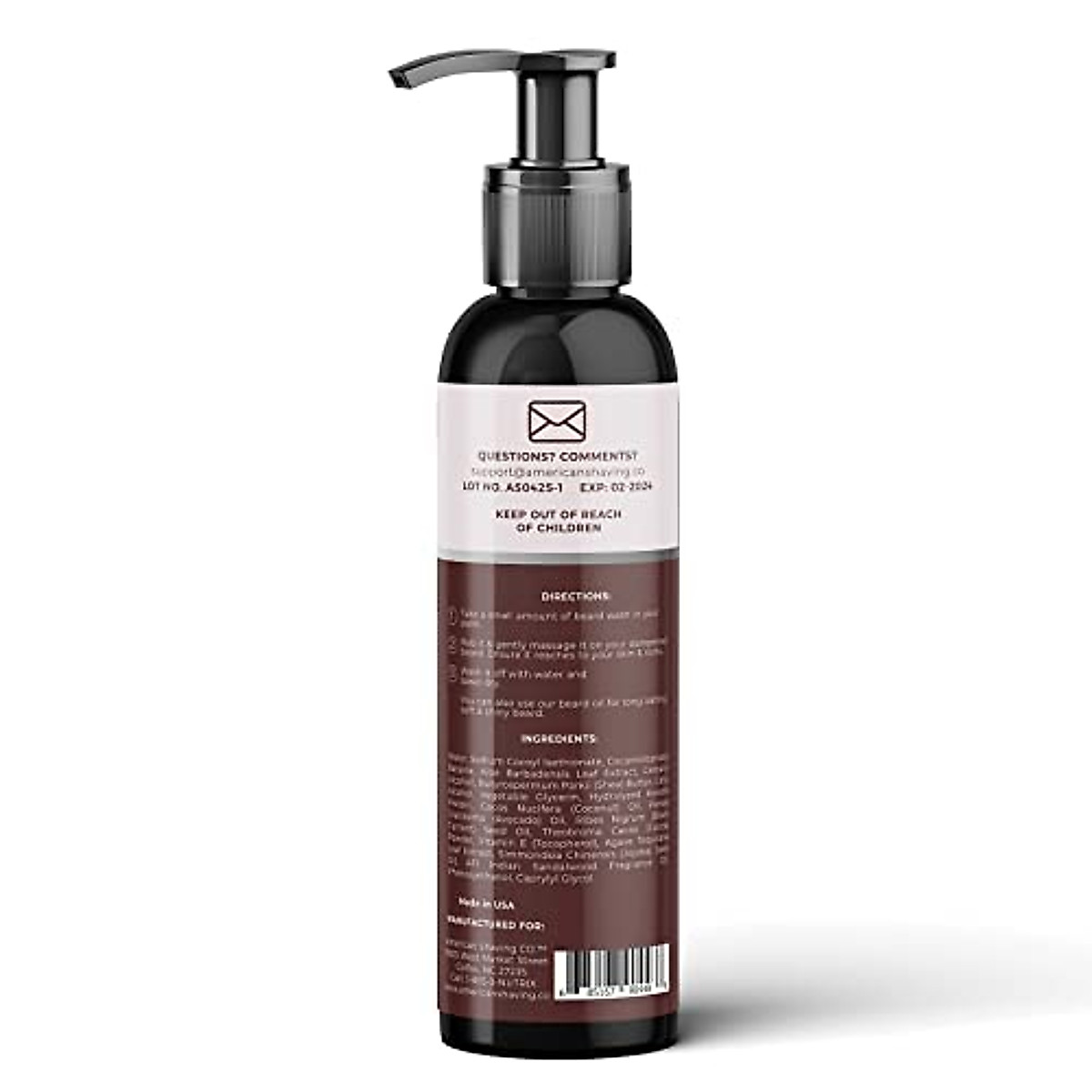 American Shaving Co Beard Wash with Sandalwood Scent, Jojoba Oil & Argan Oil, Soothing & Moisturizing Beard Care For All Types of Skin & Beard Hair, Softens and soothes the Beard itches, A Sandalwood scent infused Natural Beard Cream, 8 Oz